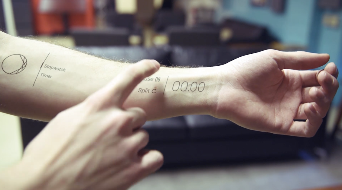 Experimental E-Ink Tattoo Interface Prototype